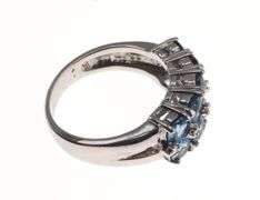 Sterling Silver Blue Stone Band/Ring - Dixon's Auction at Crumpton