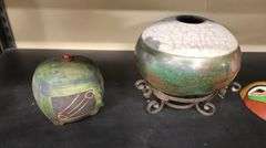 Lot of Caribbean Artist Signed Art Pottery Vessels, Mask - Dixon's ...