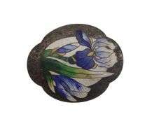 Vintage Sterling Silver Enameled Iris Pin - Dixon's Auction at Crumpton