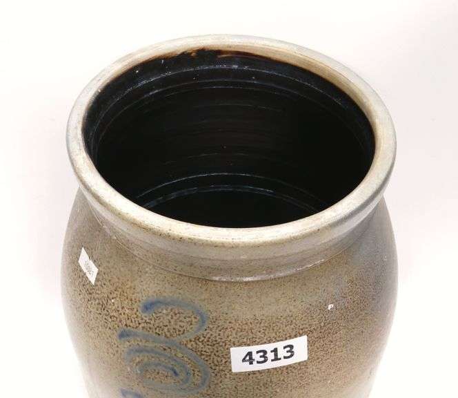 Midwestern Blue-Decorated Three Gallon Stoneware Crock - Dixon's ...