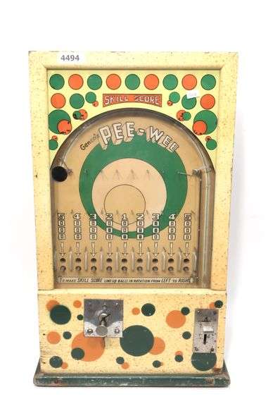 Vintage Genco's Pee-Wee Skill Score Ball Pinball Game - Dixon's Auction ...