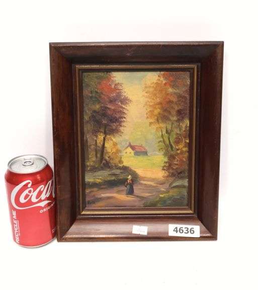 Carl Roth Oil on Board Landscape Painting - Dixon's Auction at Crumpton