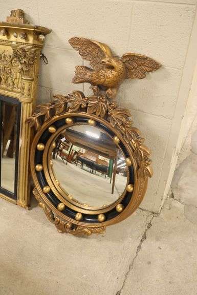 Colonial Revival Gilt Convex Eagle Mirror - Dixon's Auction at Crumpton