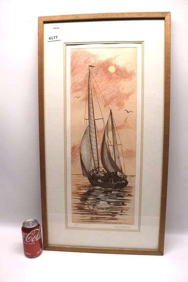 Paul Geygan Artist's Proof Sailboat Print - Dixon's Auction at Crumpton