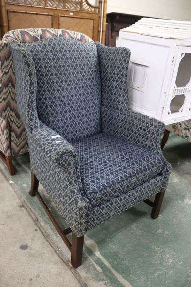 J. Conn Scott Upholstered Wing Chair, Fading - Dixon's Auction at Crumpton
