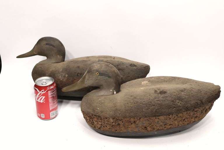 Pair R. Madison Mitchell Cork Black Duck Decoys - Dixon's Auction at ...