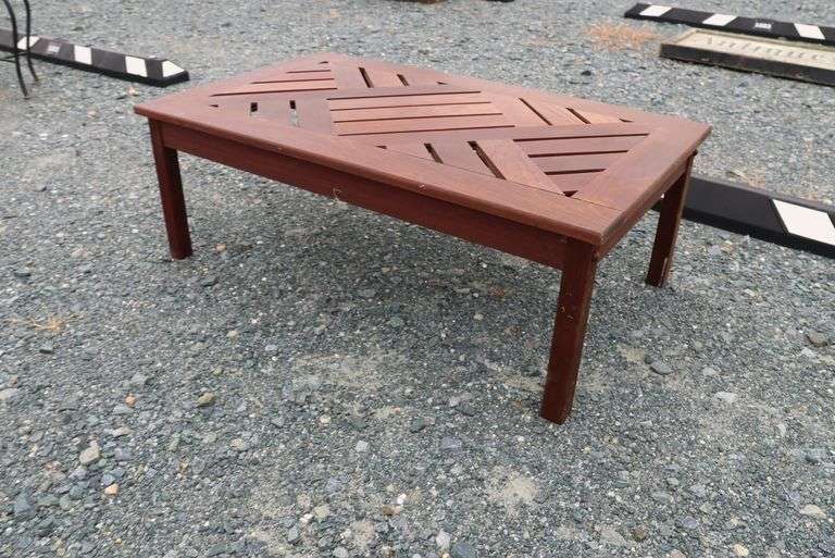 *NO STORAGE* Teak Patio Card Table - Dixon's Auction at Crumpton