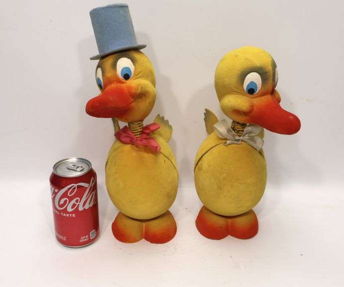 Pair Vintage Bobblehead Duck Candy Containers - Dixon's Auction at Crumpton