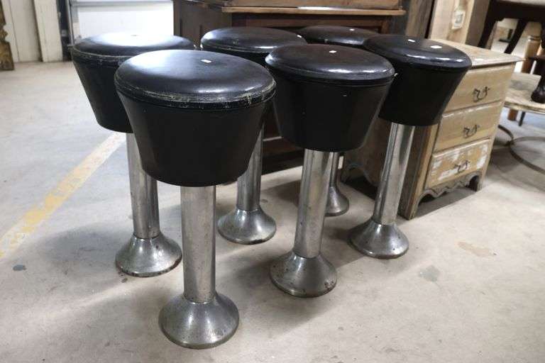 (6) MCM Aluminum Bar Stools, As-Is - Dixon's Auction at Crumpton