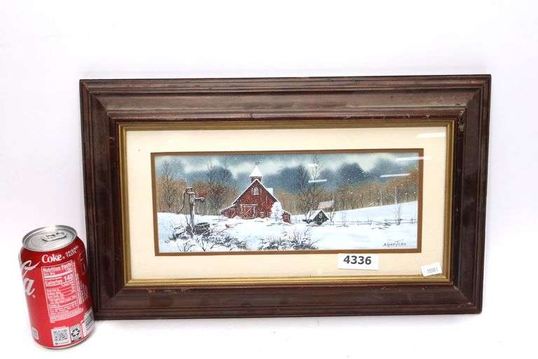 Michael Shortino Winter Landscape Watercolor - Dixon's Auction at Crumpton