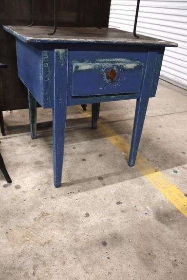 Southern Federal Blue Painted Vernacular Biscuit Table - Dixon's ...