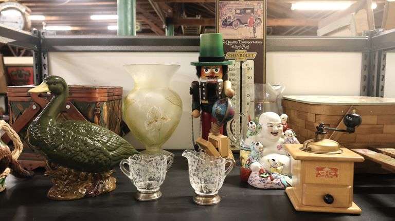 Lot of Ceramic Buddha & Bird Figurines, Nutcracker, Picnic Basket Etc ...