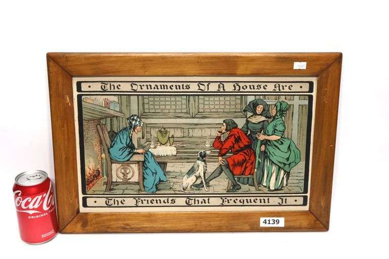 Taber Prang Art Co. Medieval Motto Lithograph - Dixon's Auction at Crumpton