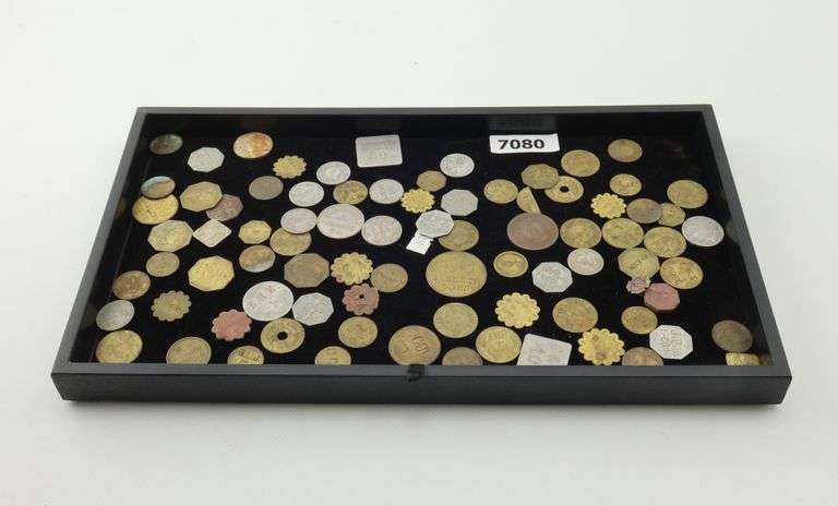 Tray Lot of Vintage Advertising Tokens - Dixon's Auction at Crumpton