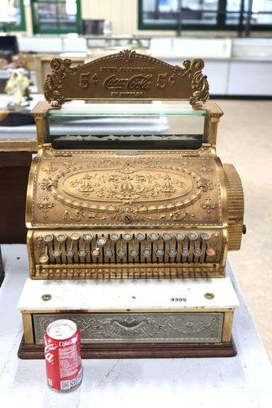 *NO STORAGE* Antique Cash Register with Reproduction Coca-Cola Topper ...
