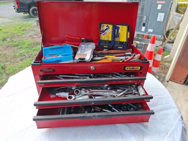 Red Metal Three Drawer Toolbox FULL of Tools all one money - Diamond G ...