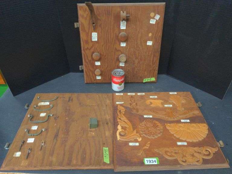 (3) Display Boards of Wood Drawer Knobs & Decorative Applique & Metal Drawer Pulls - Delaware ...