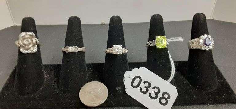 (5) Marked .925 Rings - Delaware Auction Center