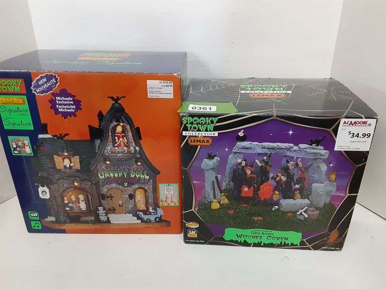 Lemax Spooky Town: "Witches Coven" & "Creepy Doll" - Delaware Auction ...