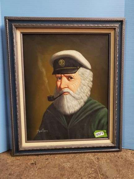 Signed Captain Painting On Canvas - Delaware Auction Center