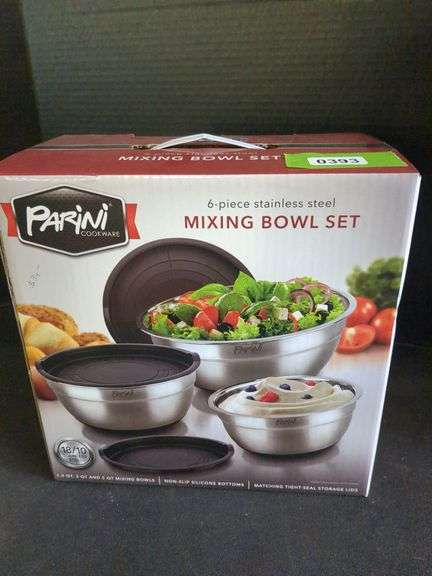 Parini 6 pc Stainless Steel Mixing Bowl Set - Delaware Auction Center