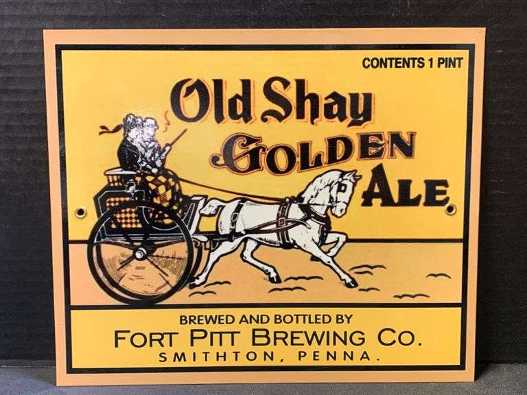 Old Shay Golden Ale Metal Sign - Delaware Auction Center
