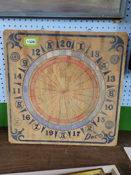 Vintage Deco Dart Board-Double Sided - Delaware Auction Center
