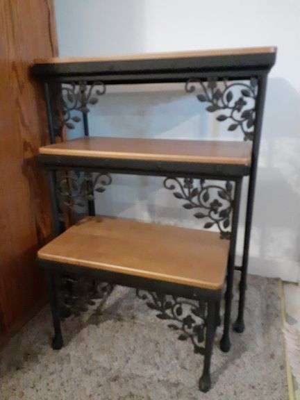 Set of 3 Longaberger Wrought Iron Nesting Tables - Delaware Auction Center