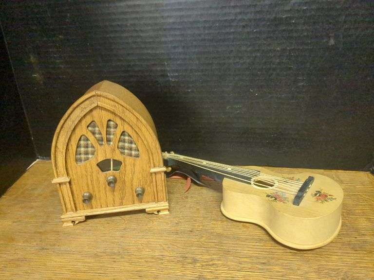 Swiss Made Violin Music Box, and Faux Radio - Delaware Auction Center