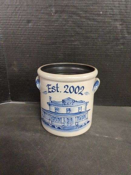 Rowe Pottery, Stoneware Crock Est 2002 - Delaware Auction Center