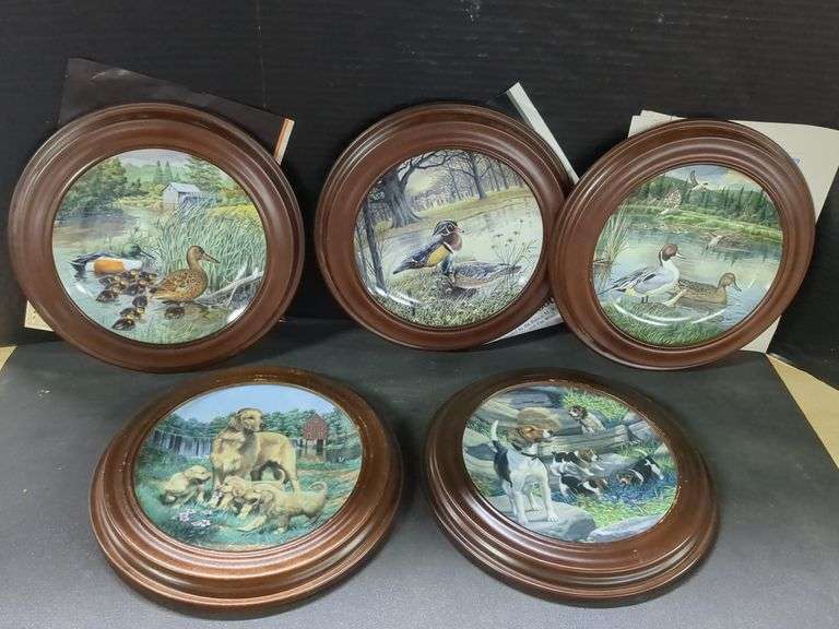 (3) Edward Knowles Wall Plates with Certificates, (2) Hamilton ...