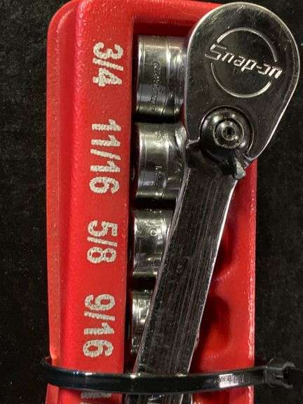 Snap On 10 pc 3/8" Drive 12-Point SAE Flank Drive® Low Profile Ratchet ...