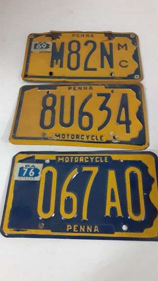 Assorted Pennsylvania Motorcycle & Delaware License Plates - Delaware ...