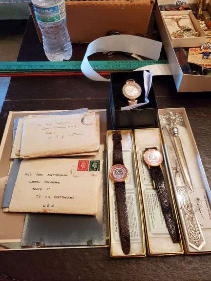 Misc. Lot-2 Postal Watches, 2 Letter Openers, Letters From England 1930 ...