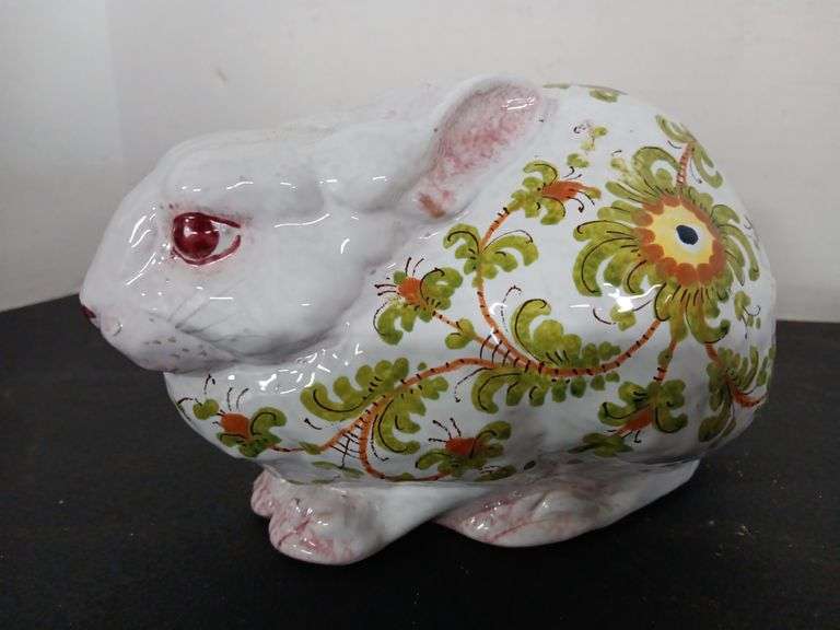 Painted Terracotta Rabbit - Delaware Auction Center