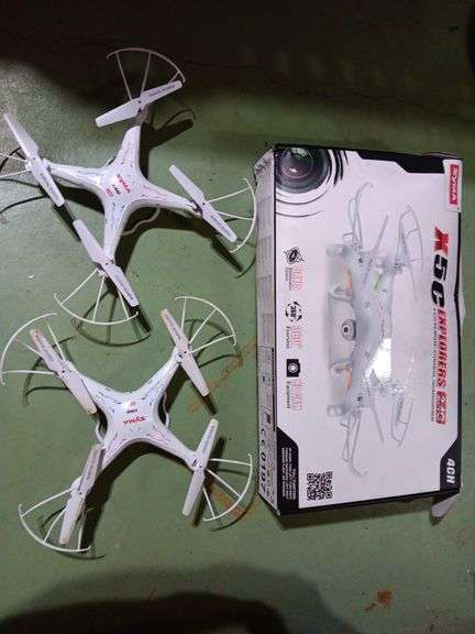 (2) Syma X5C 2.4G Explorer Drones w/ Remote Controls (Untested ...
