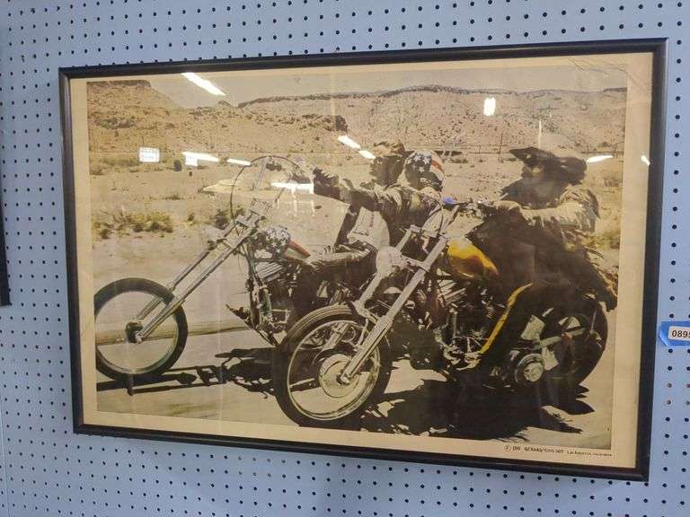 1969 Easy Rider Gerard King Framed Poster - Delaware Auction Center
