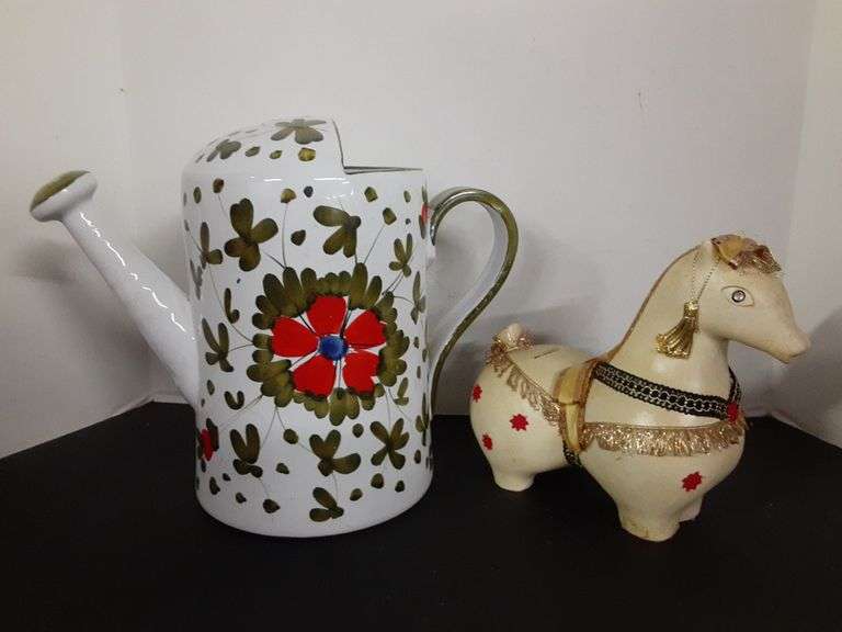 Watering Can Vase And Vintage Bank Delaware Auction Center