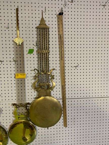 (2) Large Brass Clock Pendulums - Delaware Auction Center