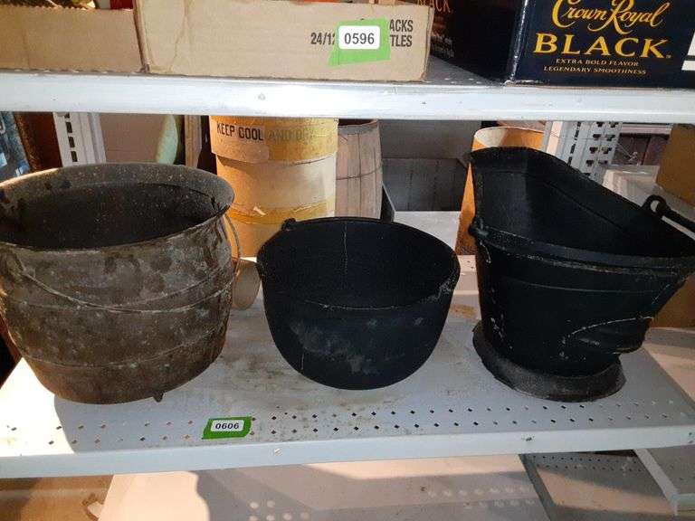 Coal / Ash Bucket & Wrought Iron Buckets - Delaware Auction Center