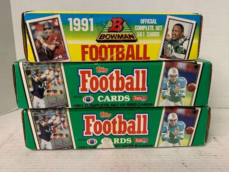 (3) Factory Sets of Football Cards - Delaware Auction Center