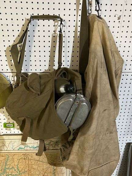 USGI Duffle Bag and Backpack w/ Assorted USGI Canteens & Mess Kit ...