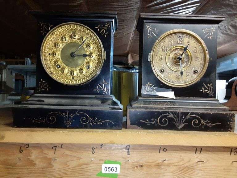 (2) Ansonia Metal Case Clocks - Delaware Auction Center
