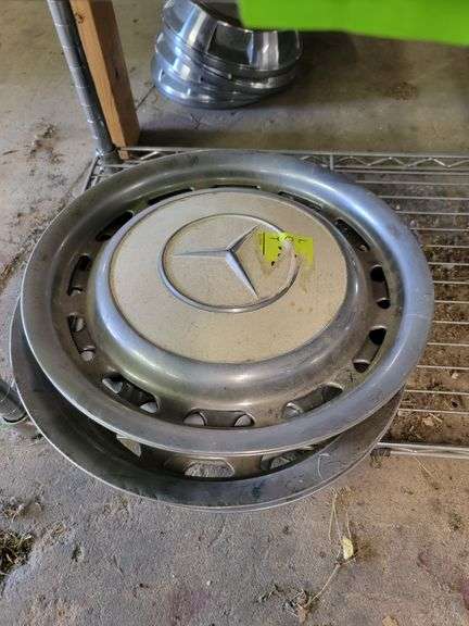 (4) Vintage Mercedes Benz Wheel Covers - Delaware Auction Center