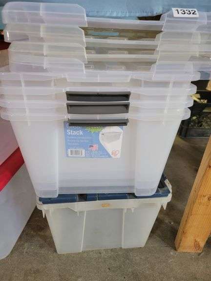 (5) Assortment of Clear Storage Toes & Lids - Delaware Auction Center