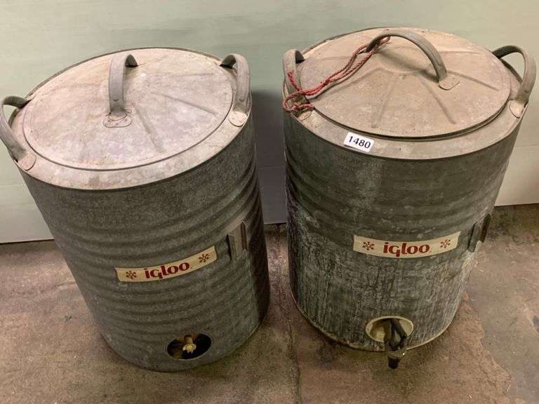 Large Metal Igloo Coolers 22" - Delaware Auction Center