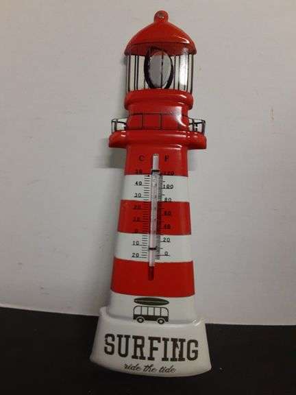 Lighthouse Metal Thermometer - Delaware Auction Center