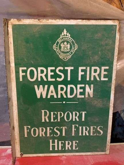 Delaware State Forestry Dept. Metal Sign - Delaware Auction Center