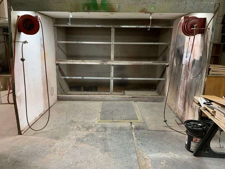 Binks Paint Booth w/ Air Hose Reels - Delaware Auction Center