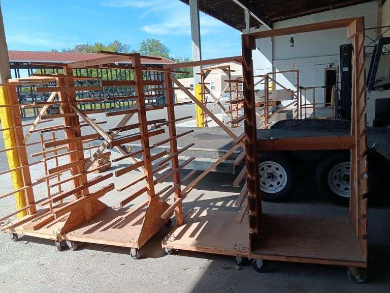 (4) Mobile Wood Drying Racks - Delaware Auction Center